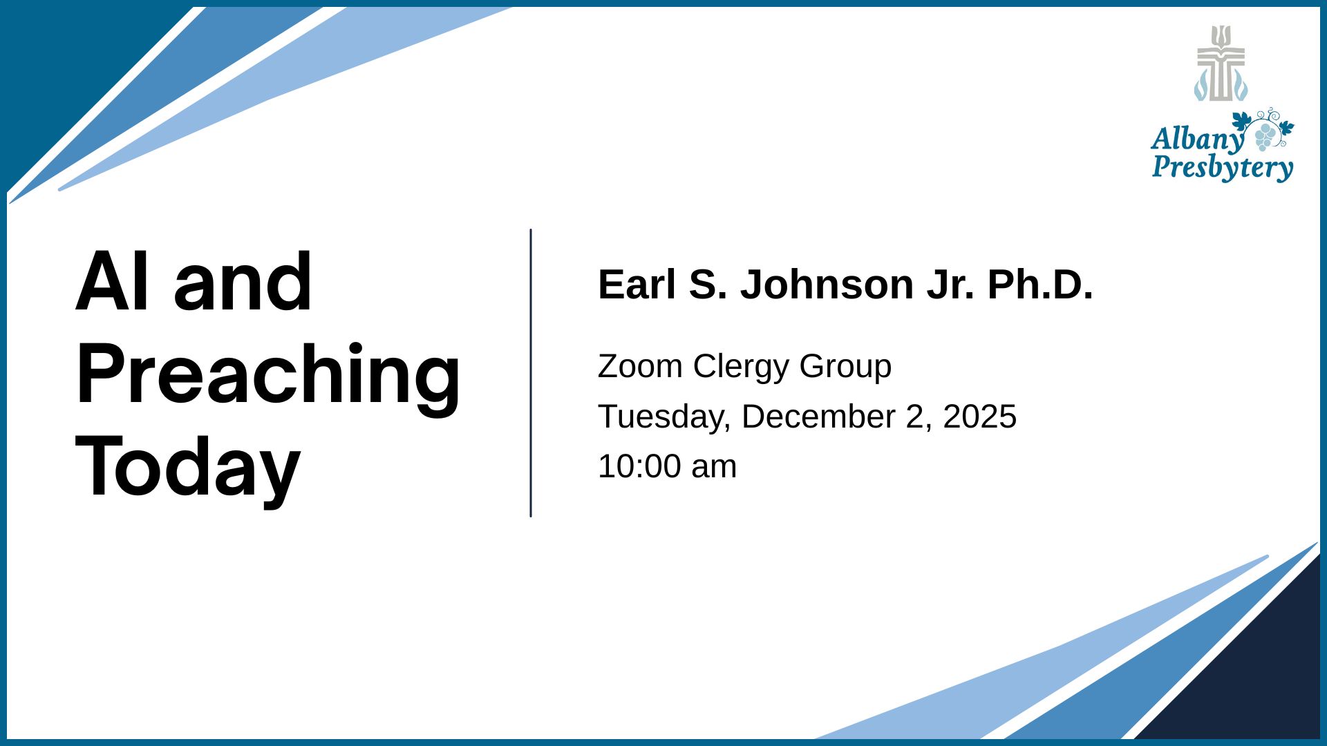 AI and Preaching Today | Albany Presbytery